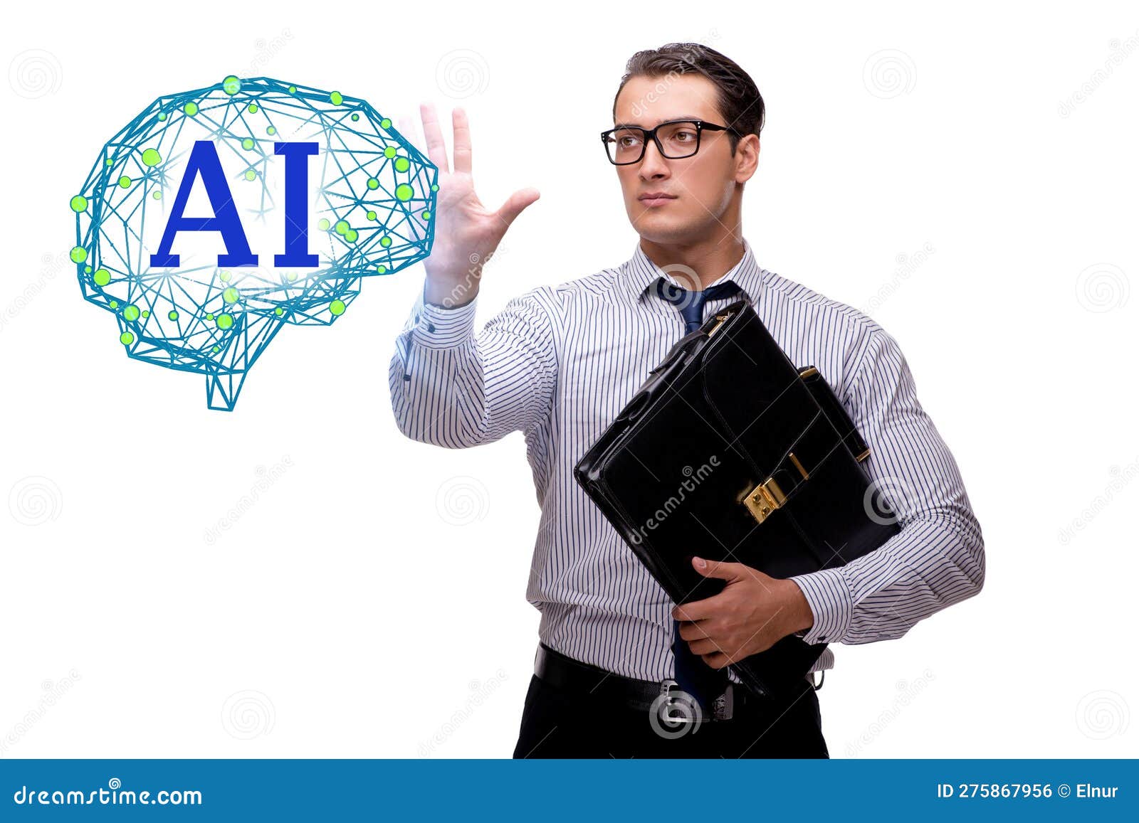 Artificial Intelligent Concept with Businessman Stock Photo - Image of ...