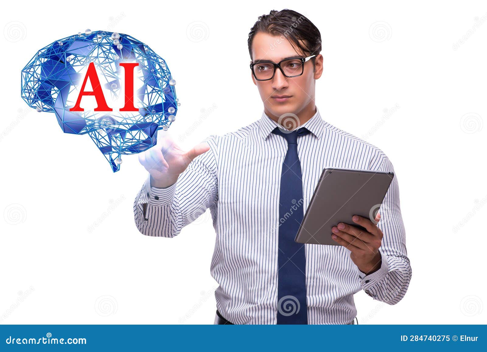 Artificial Intelligent Concept with Businessman Stock Image - Image of ...