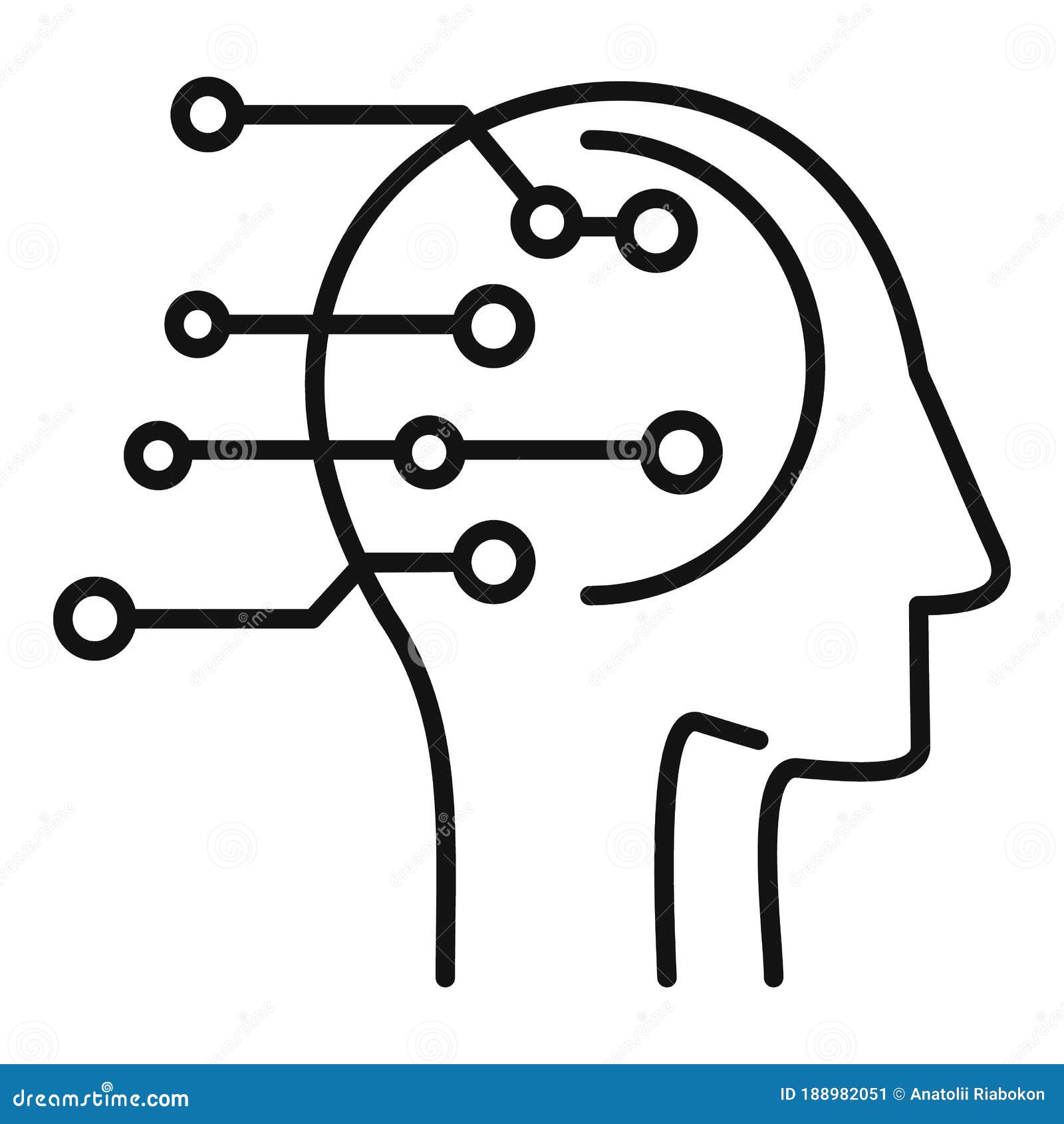 Artificial Intelligent Icon, Outline Style Stock Vector - Illustration ...
