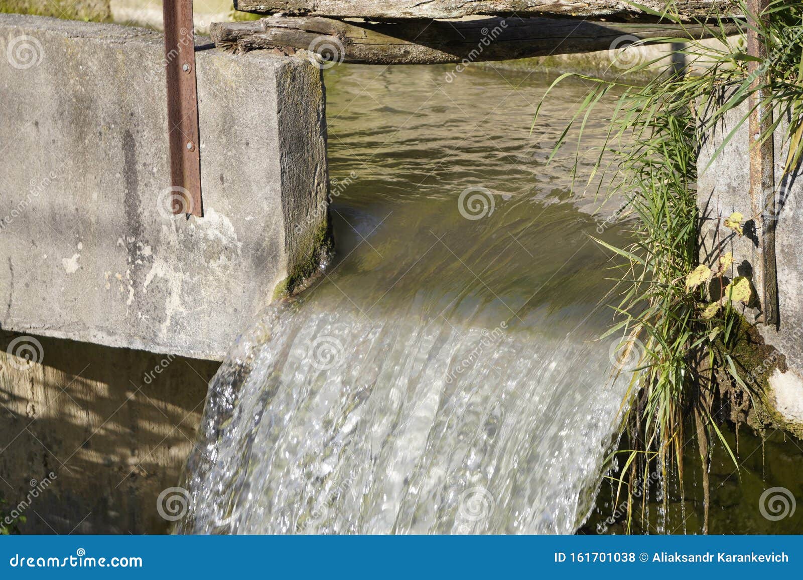 Artificial Irrigation System, Waterfall. Water Falls from Artificial ...