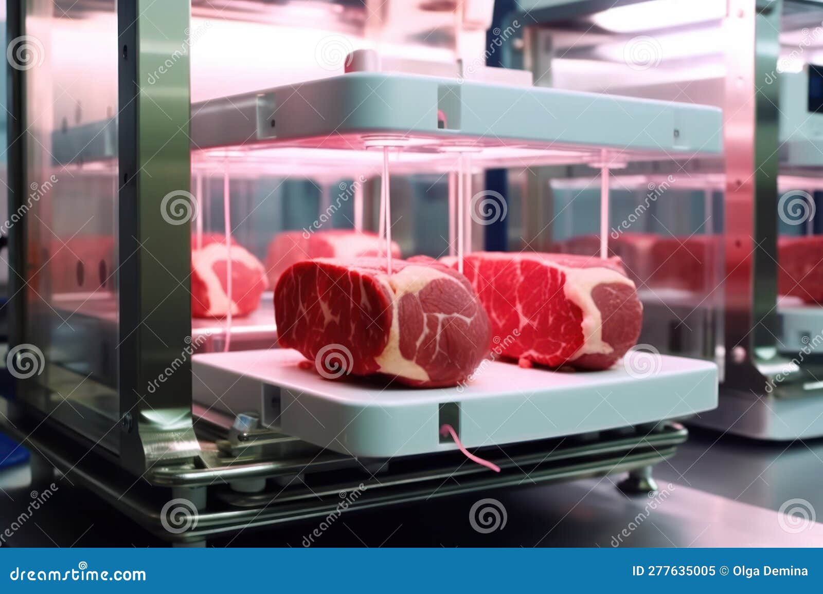 Artificial Lab-grown Meat Saving in Transparent Container with ...