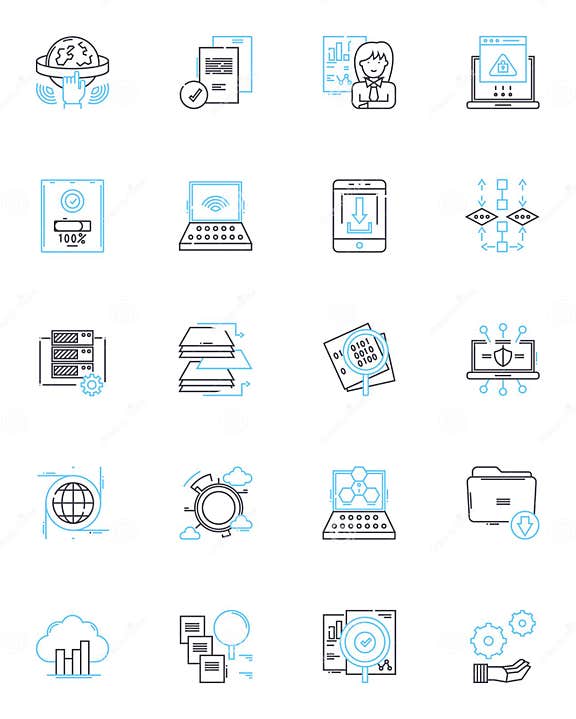 Artificial Learning Linear Icons Set. Algorithm, Data-driven ...