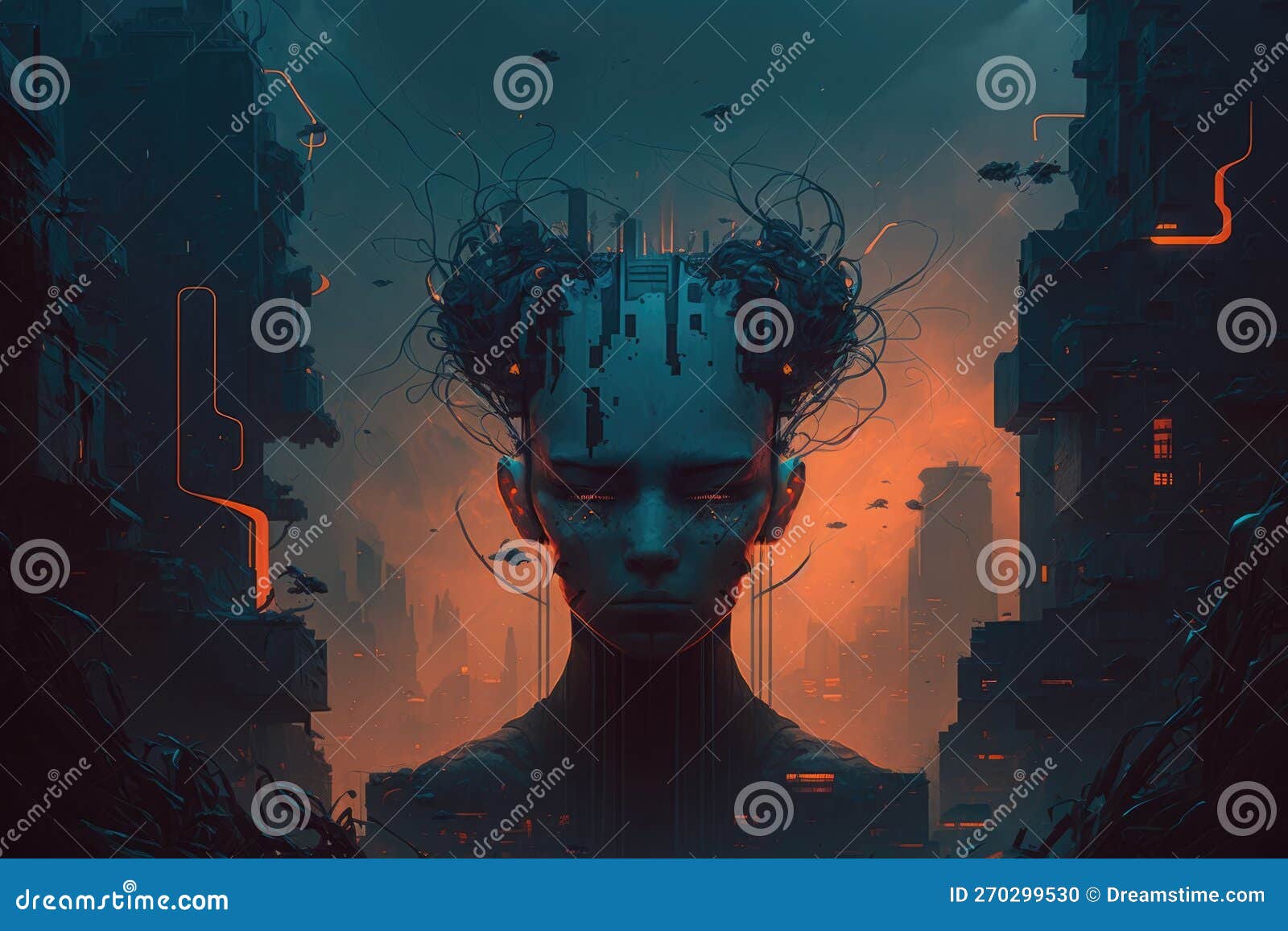 Artificial Life Forms and Digital Networks Digital Art Poster AI ...