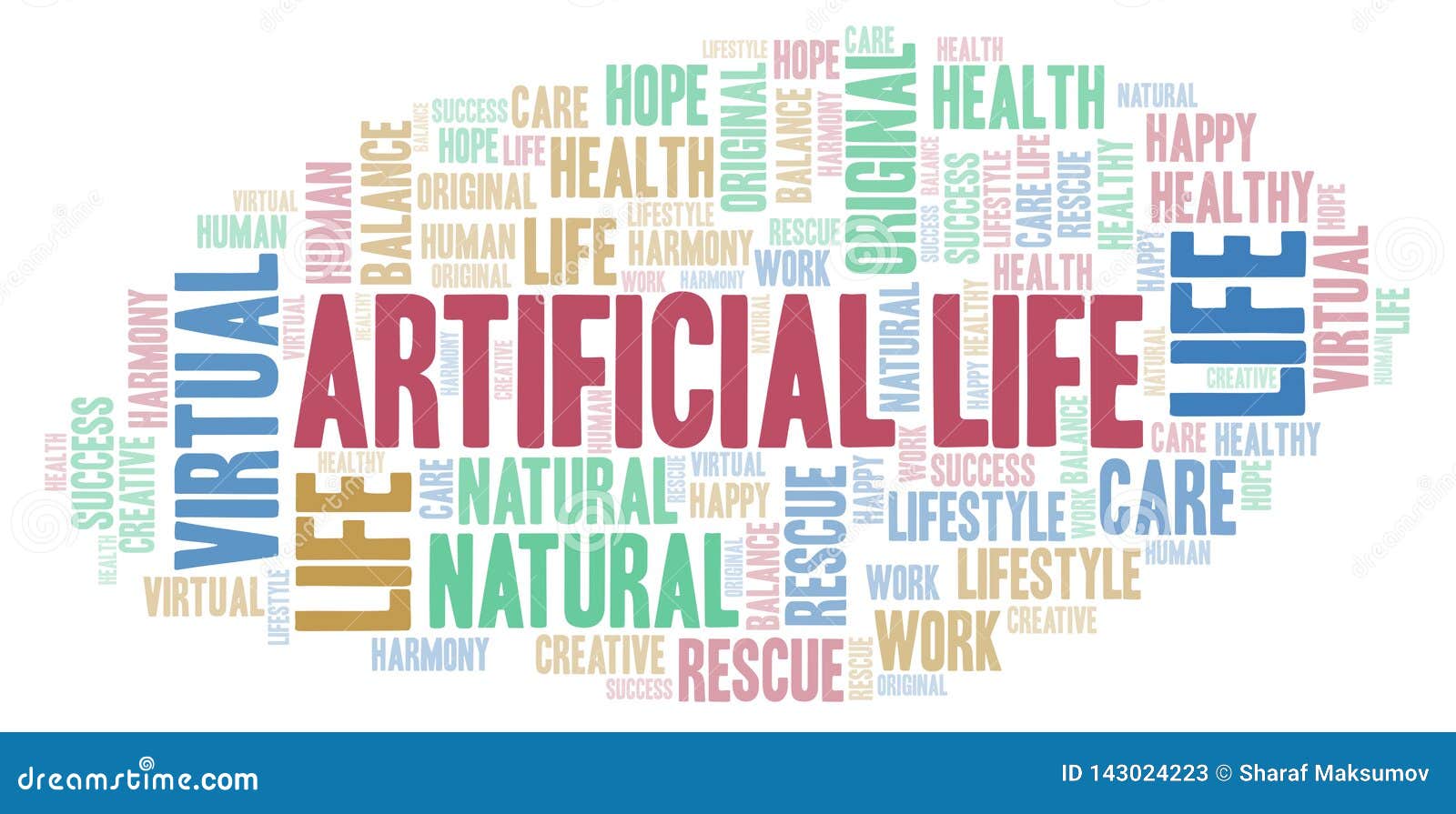 Artificial Life word cloud stock illustration. Illustration of text ...