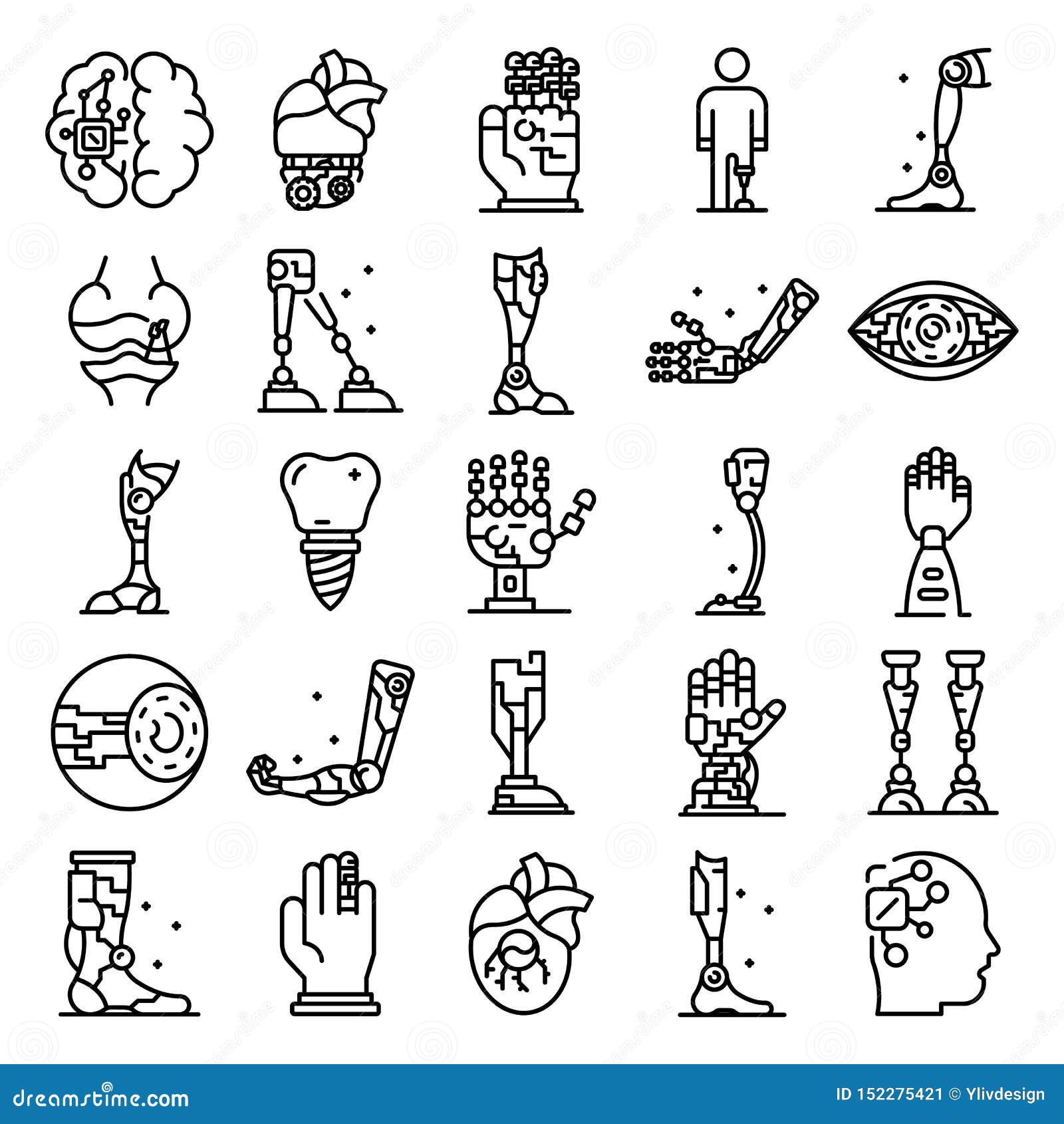 Artificial Limbs Icons Set, Outline Style Stock Vector - Illustration ... Artificial Limbs Icons Set, Outline Style Stock Vector - Illustration ...