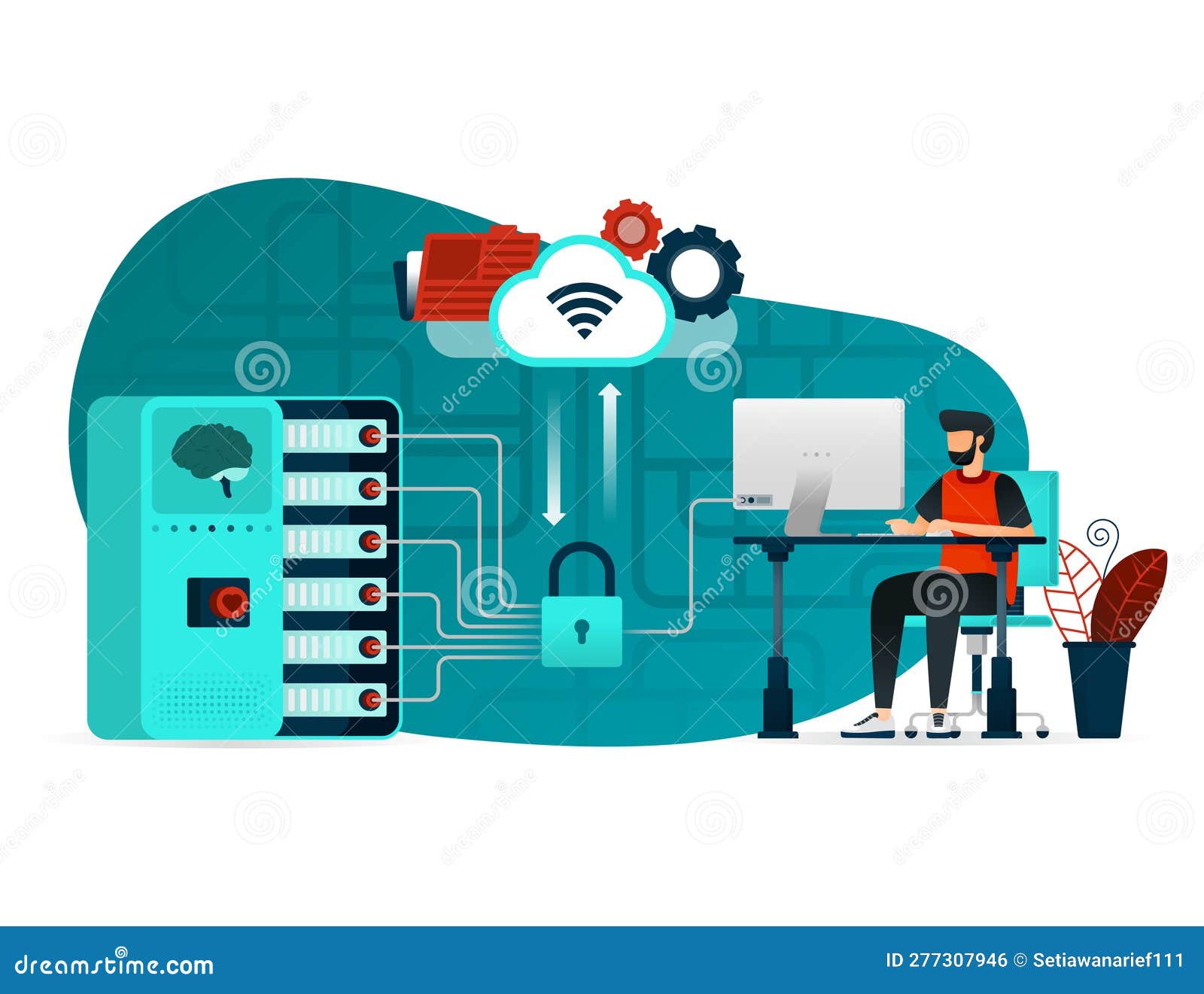 Artificial Machine Learning Illustration for Website, Web, Poster Stock ...