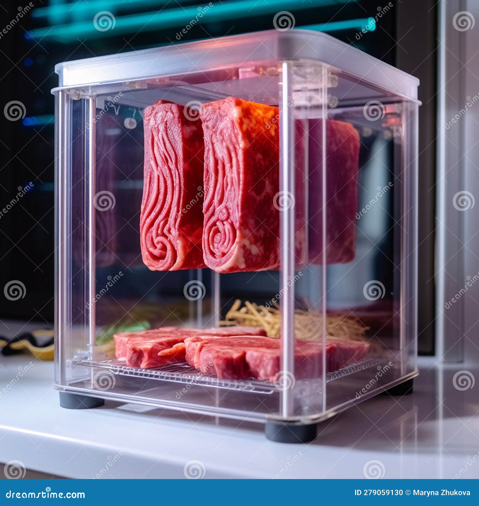 Artificial Meat Line Icon. Grown Lab Meat Linear Pictogram. Growing ...