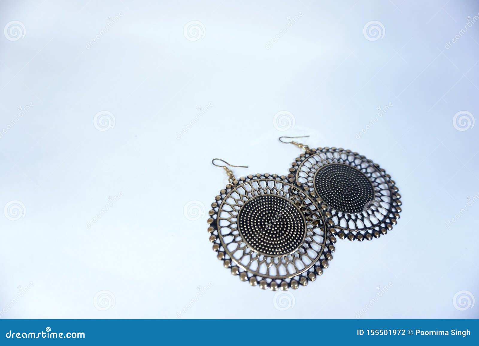 Artificial Metal Round Shaped Ear Ring Stock Photo - Image of color ...
