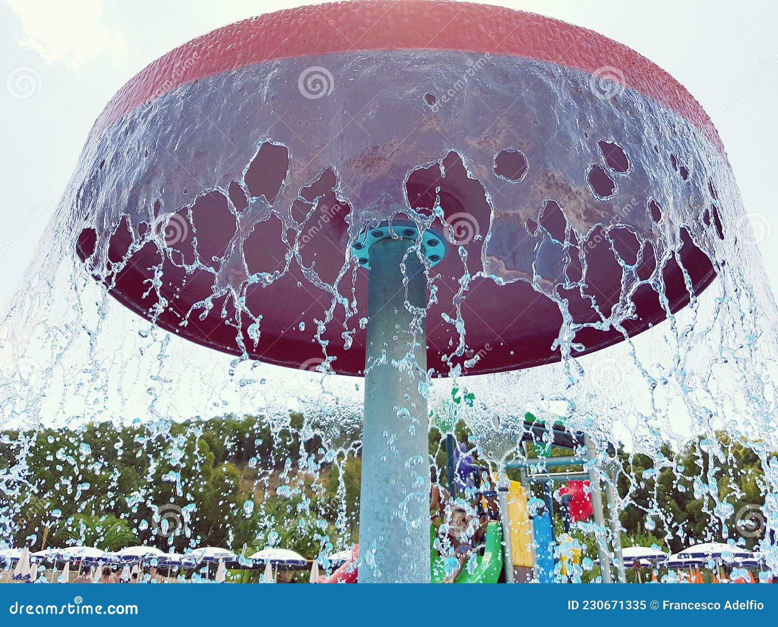 Mushroom with Cascading Water in the Pool Stock Image - Image of pool ...