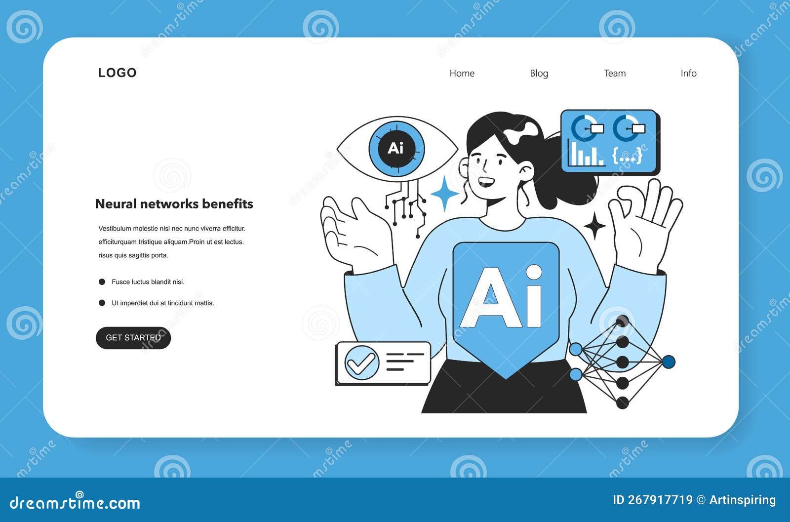 Artificial Neural Network Benefits Self Learning Computing System Stock Vector Illustration