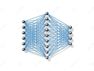 Artificial Neural Network, Schematic 3d Stock Illustration ...