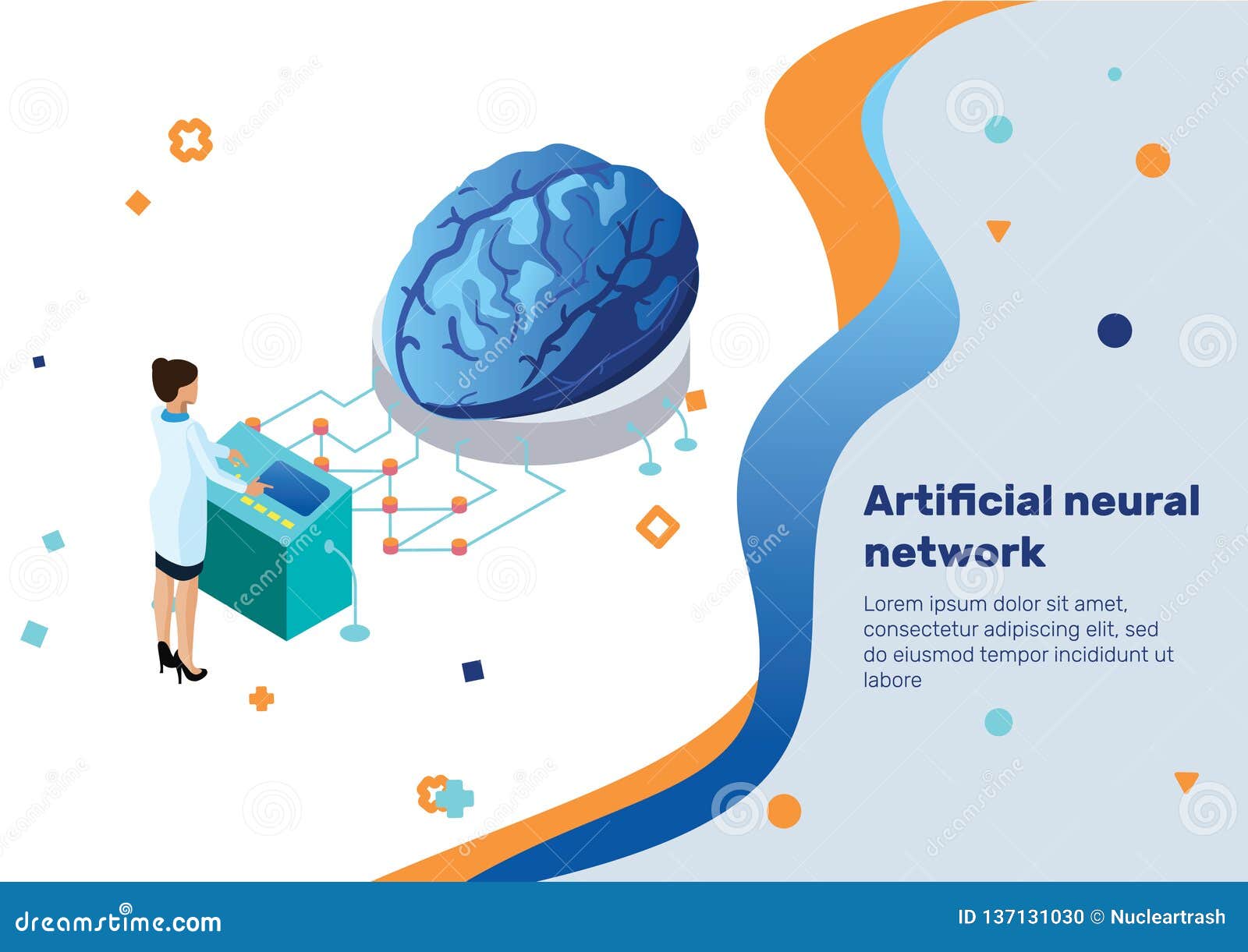 Artificial Neural Networks. Isometric Concept Stock Vector ...