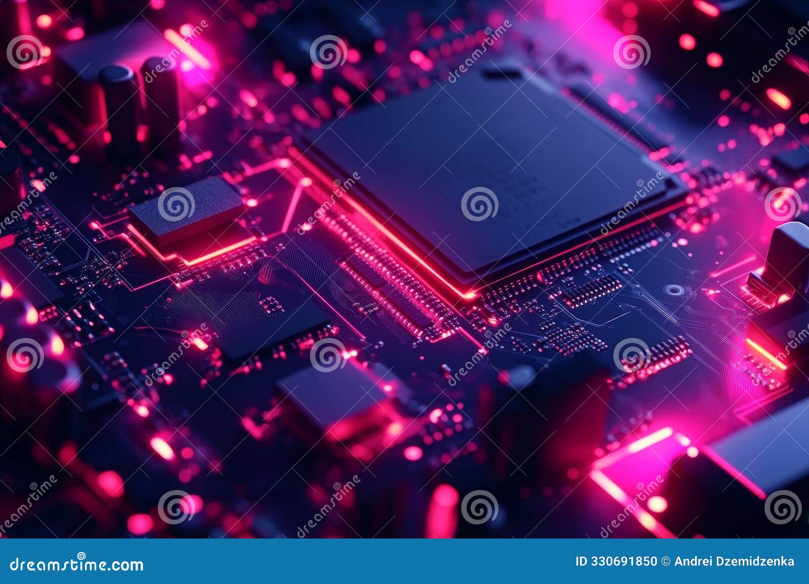 Artificial Neurons, Data Connections, Quantum Computing, Abstract ...