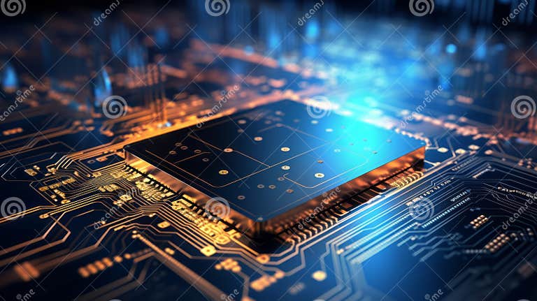 Abstract Technology Background of a Quantum Computing System with ...