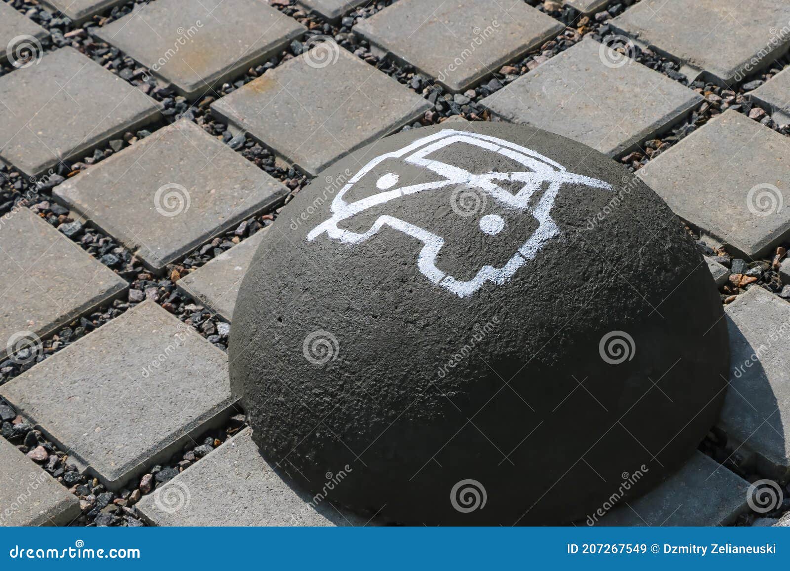 Artificial Obstacle Against Car Parking on the Sidewalk Stock Image ...