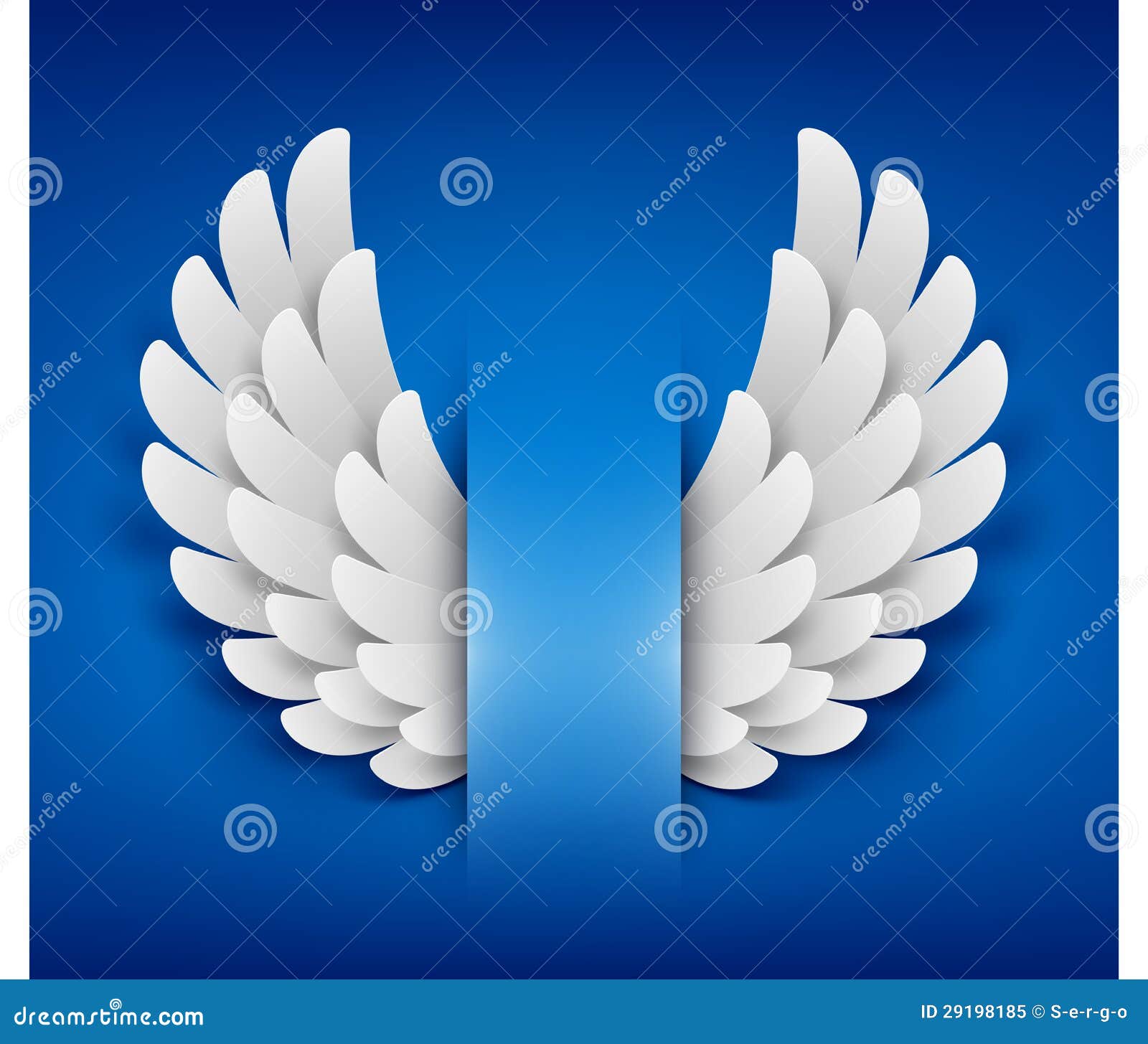 Paper Cut Wings. Origami Flying Angel Wing, White Feathers Decoration ...