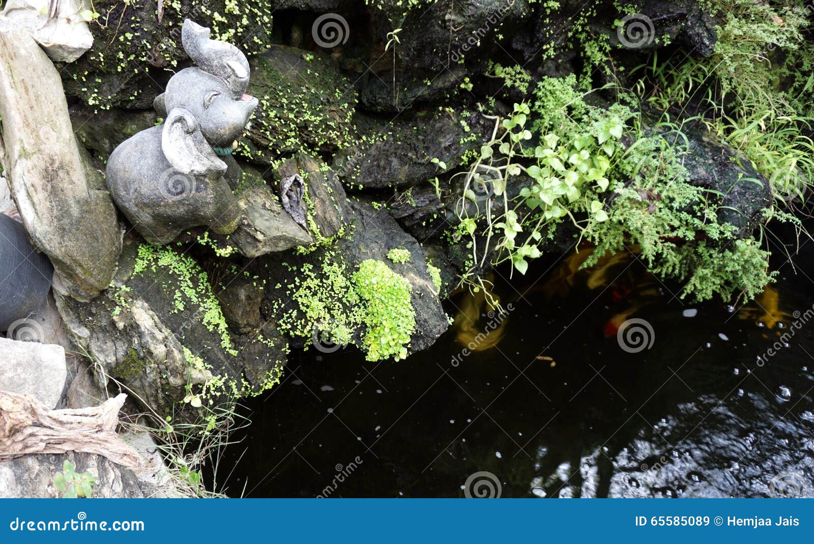 Artificial Ponds Decorated with Stone Stock Image - Image of ground ...