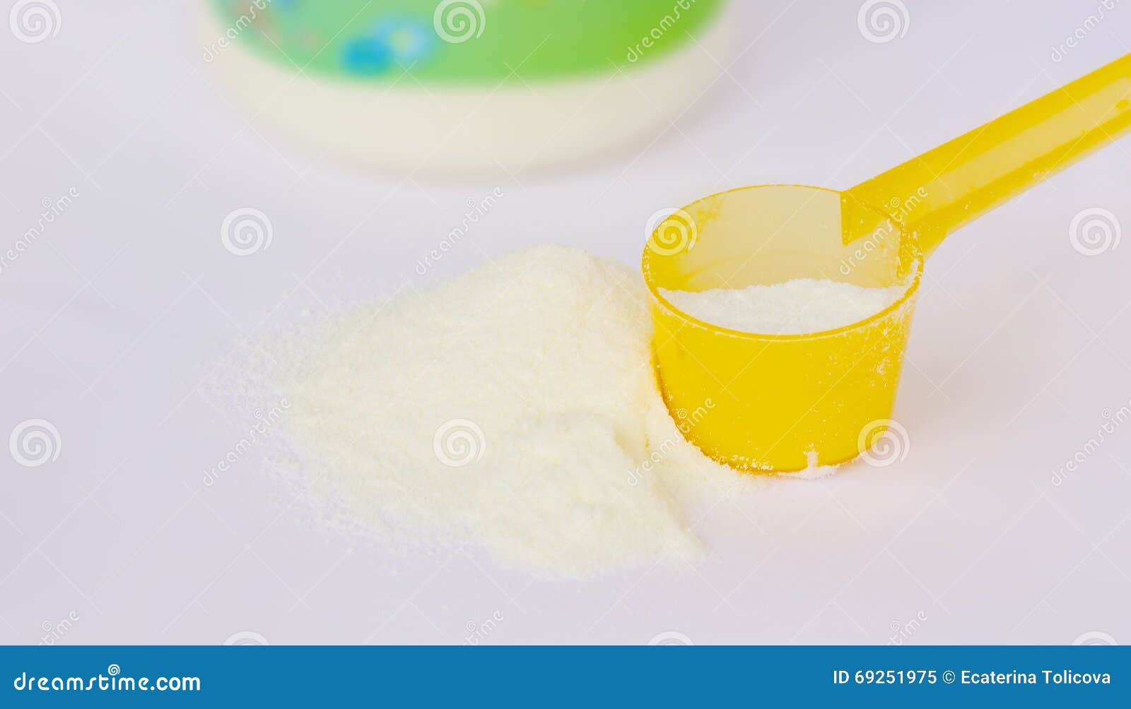 Artificial Powder Milk in a Measuring Plastic Spoon. Stock Image ...