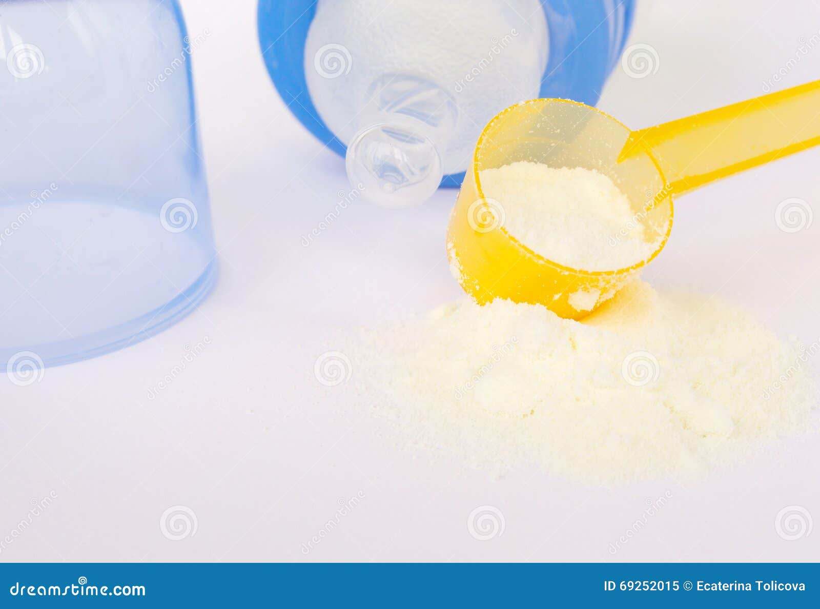 Artificial Powder Milk in a Measuring Plastic Spoon. Stock Image ...
