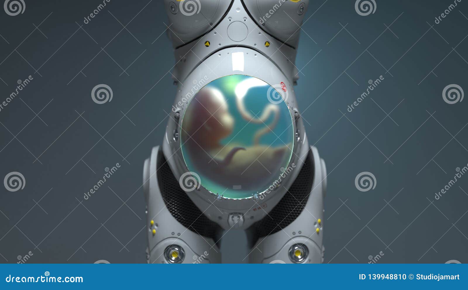 Artificial Pregnancy Sai Fi Robots Stock Illustration - Illustration of ...
