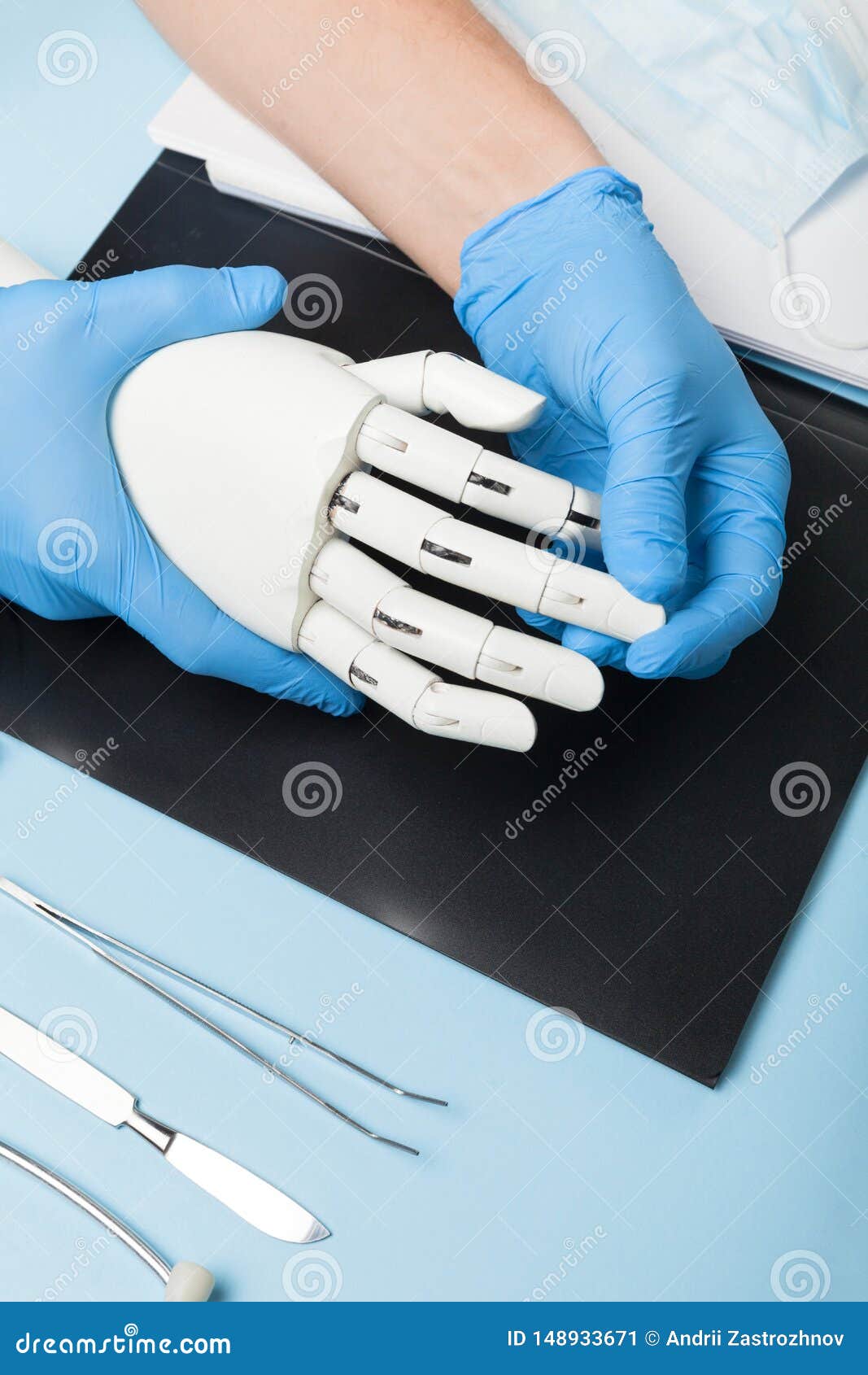 Artificial Prosthesis for Disabled Person with Amputated Arm Stock ...