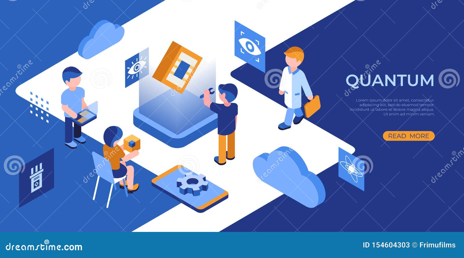 Artificial Quantum Computing and Qubits Stock Illustration ...