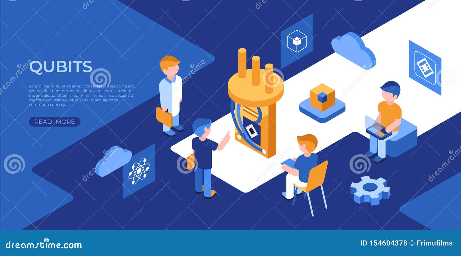 Artificial Quantum Computing and Qubits Stock Illustration ...