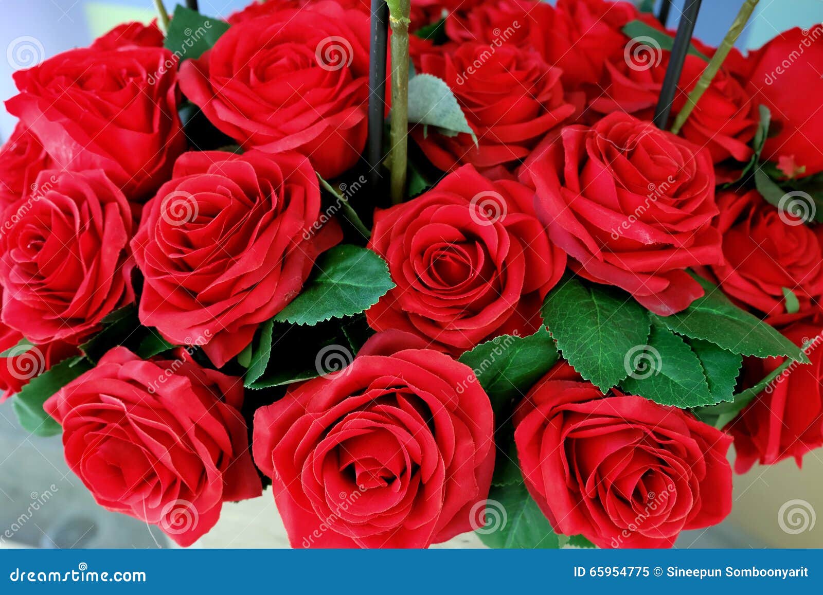Artificial Red Roses Bouquet Stock Image - Image of fresh, holiday ...