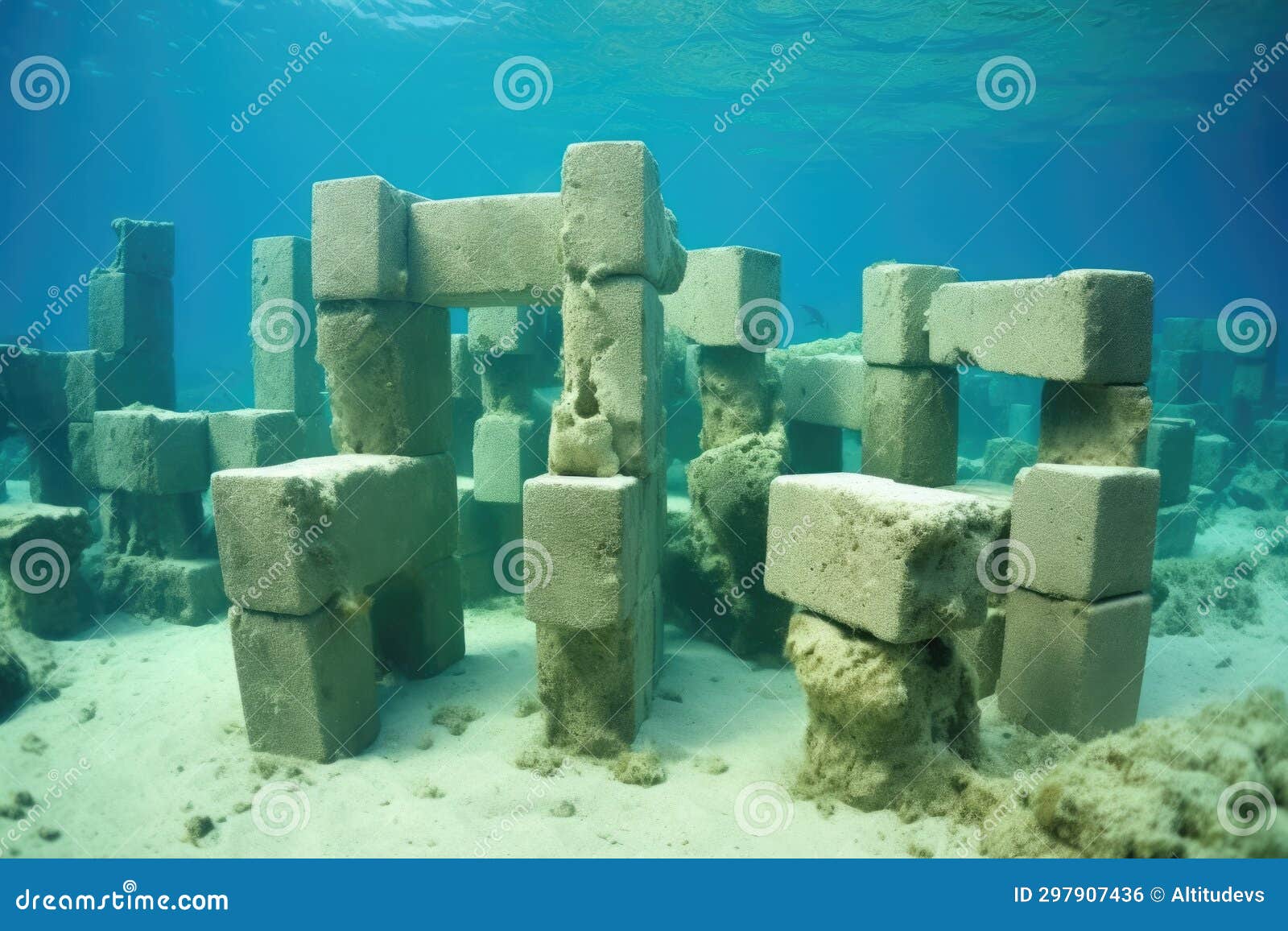 Artificial Reef Made of Old Concrete Blocks Stock Photo - Image of ...
