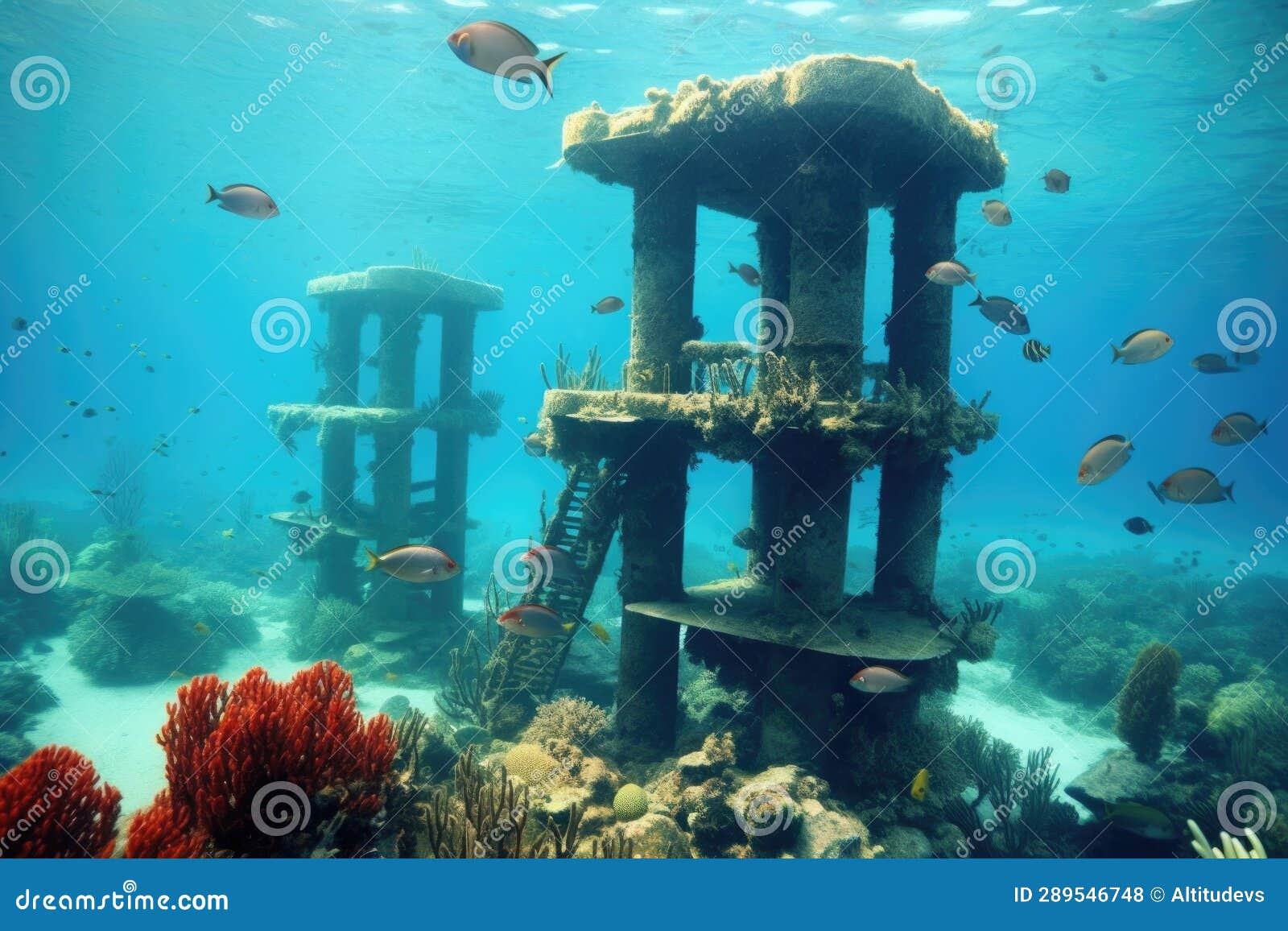 Artificial Reef Structures with Growing Coral Stock Photo - Image of ...