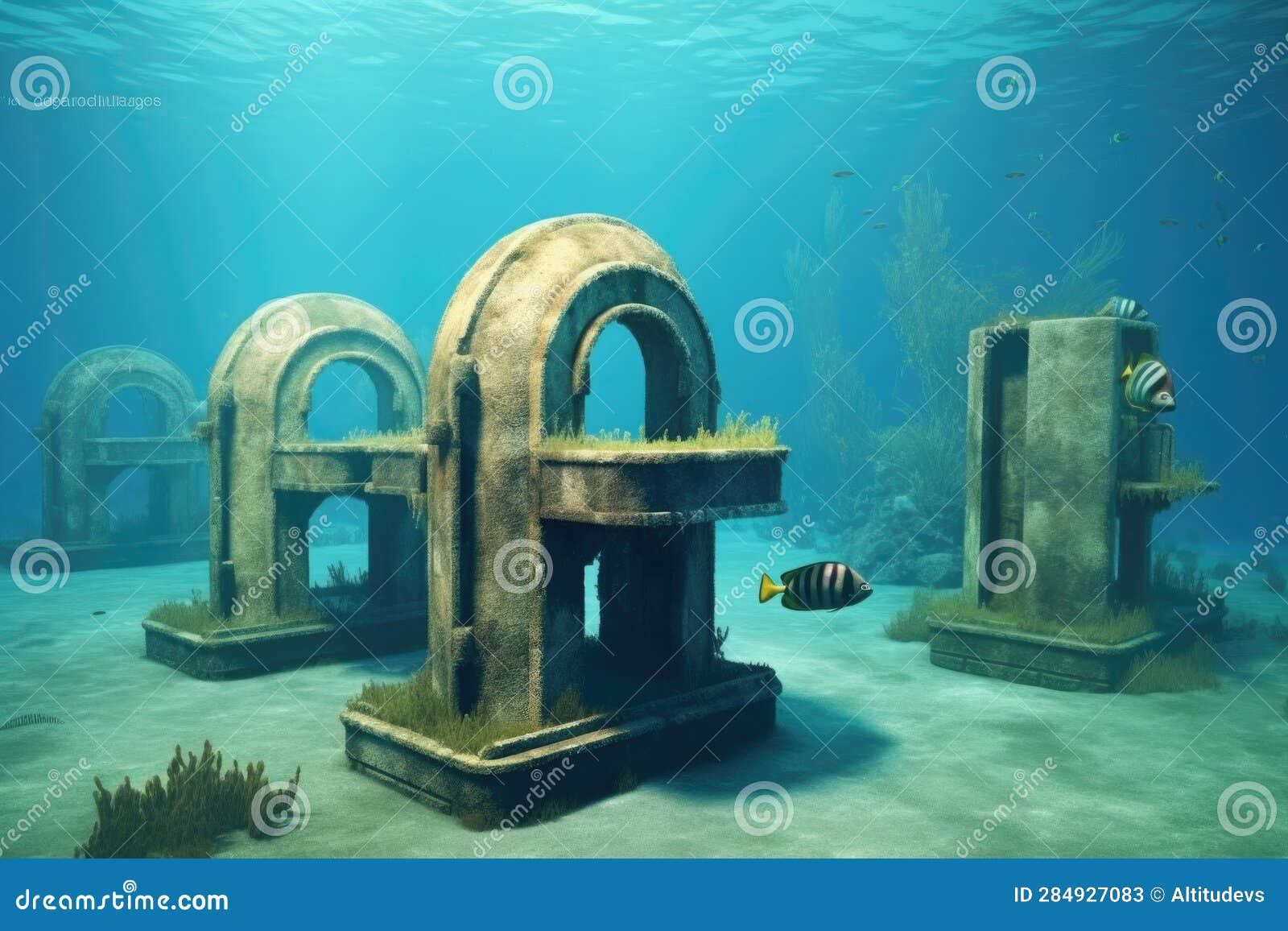 Artificial Reef Structures Submerged Underwater Stock Image - Image of ...