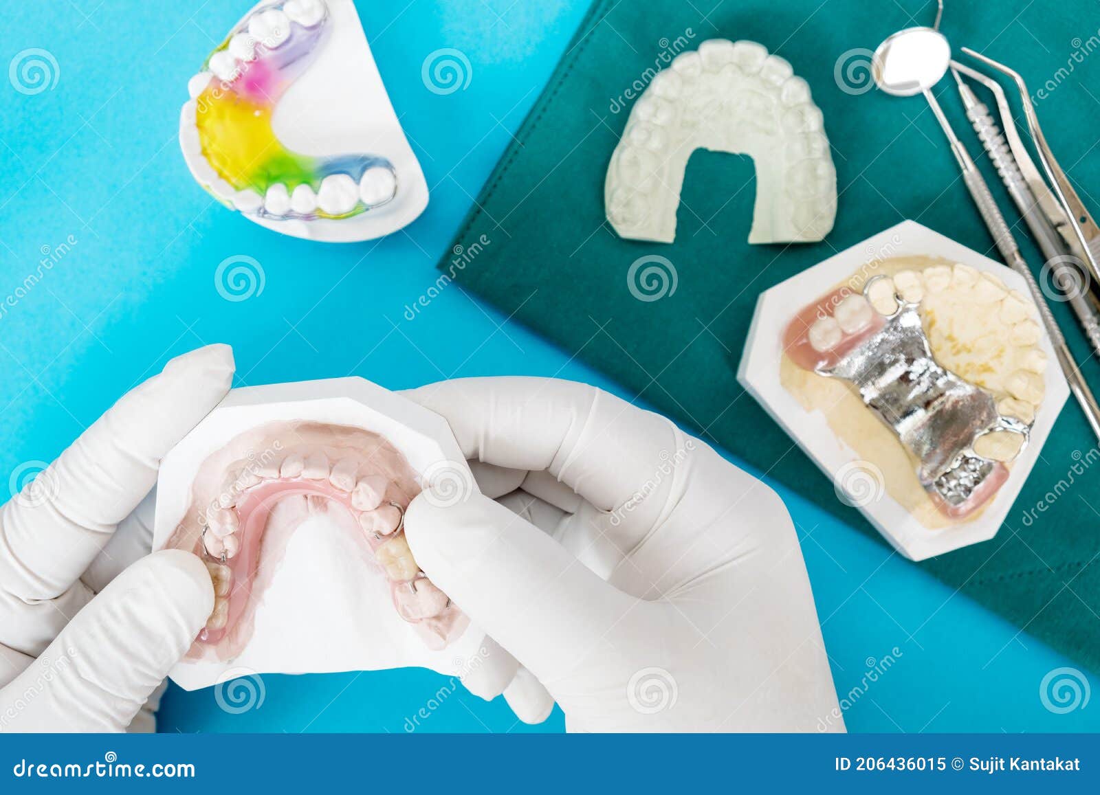 Artificial Removable Partial Denture. Stock Image - Image of equipment ...