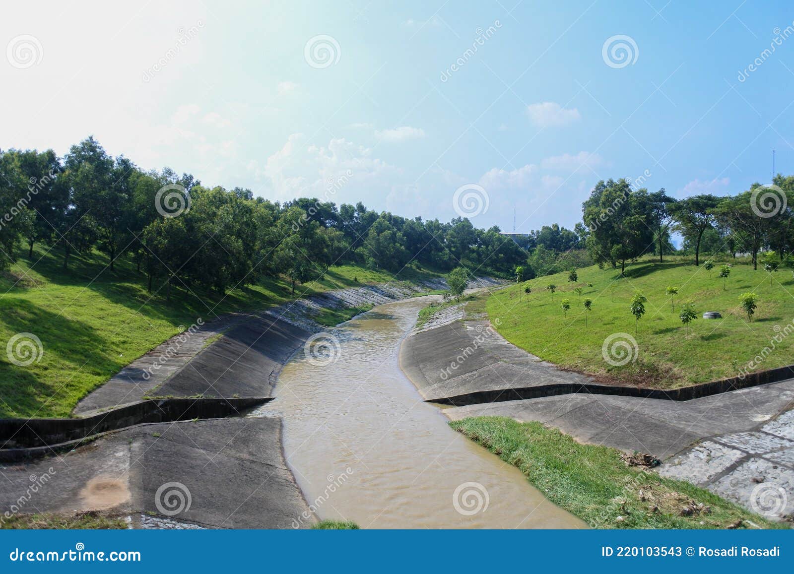 Artificial River with Beautiful Scenery Stock Image - Image of ...