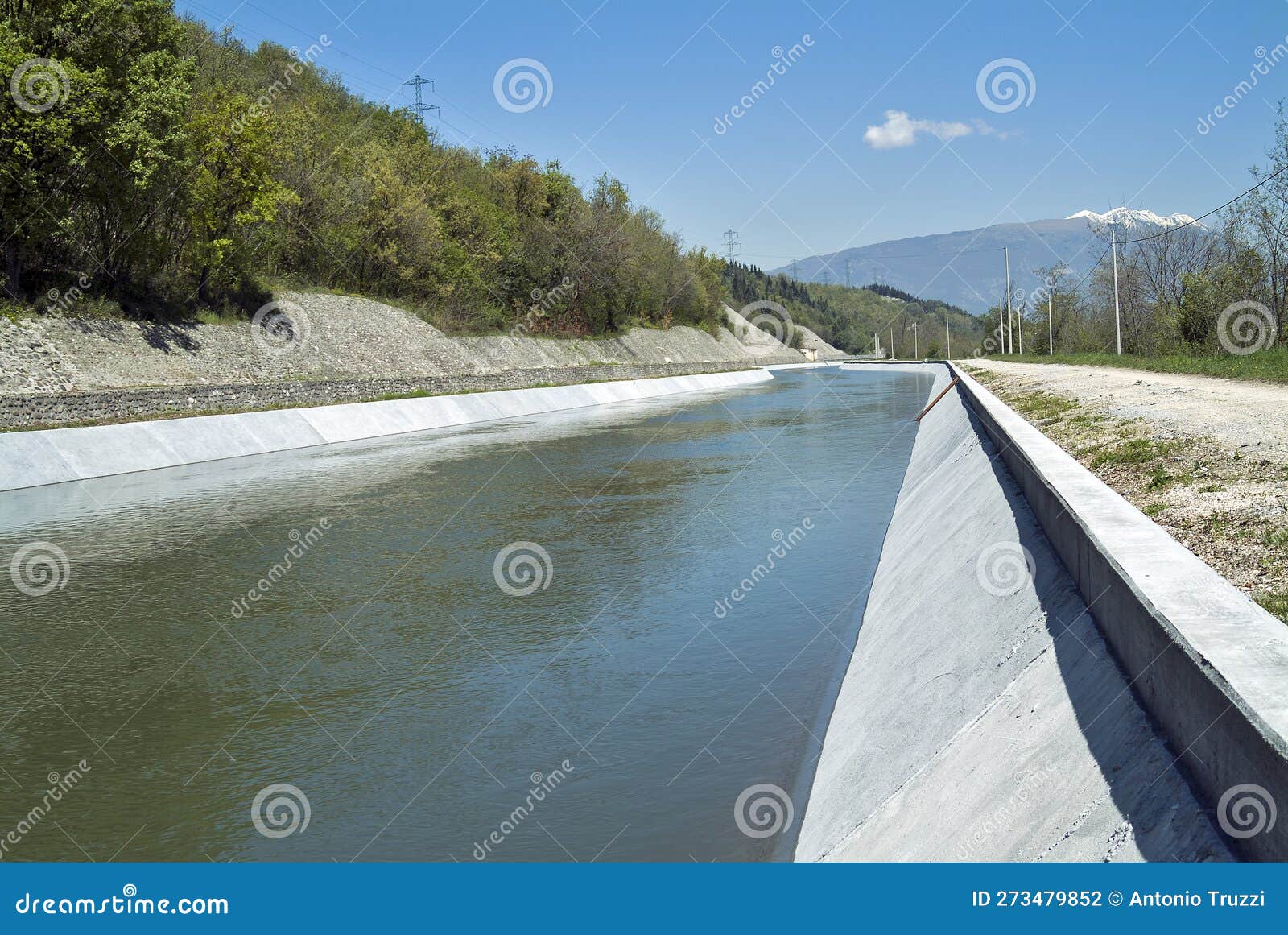 Artificial River Channel in Concrete Stock Photo - Image of shot ...