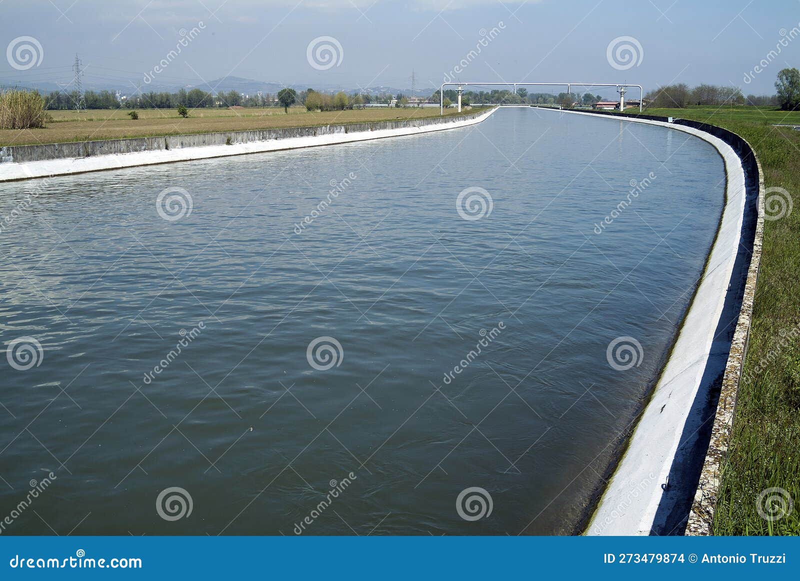 Artificial River Channel in Concrete Stock Photo - Image of country ...
