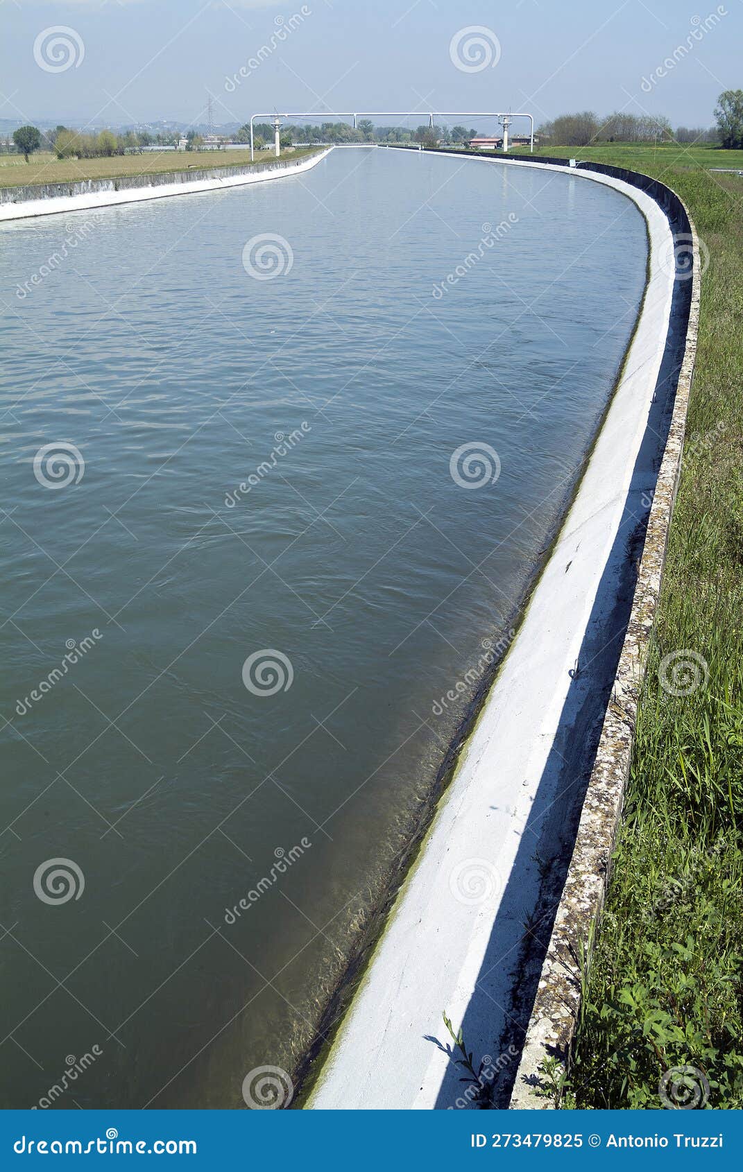 Artificial River Channel in Concrete Stock Image - Image of coast ...