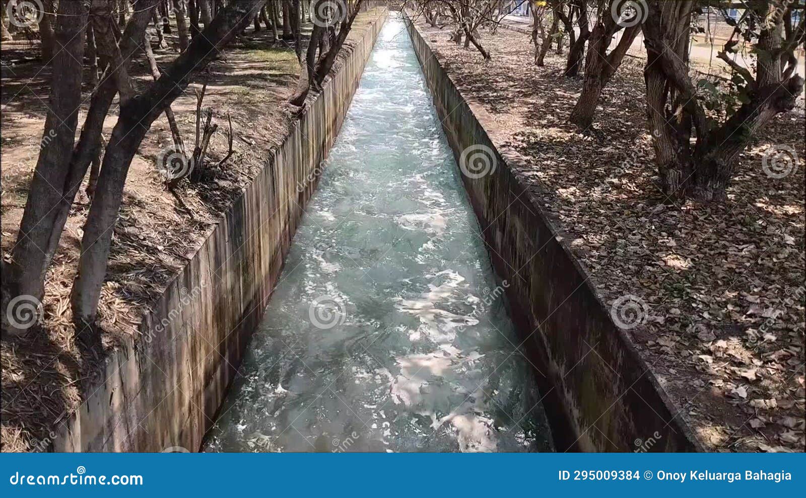 Artificial River Made of Concrete Stock Footage - Video of stream ...