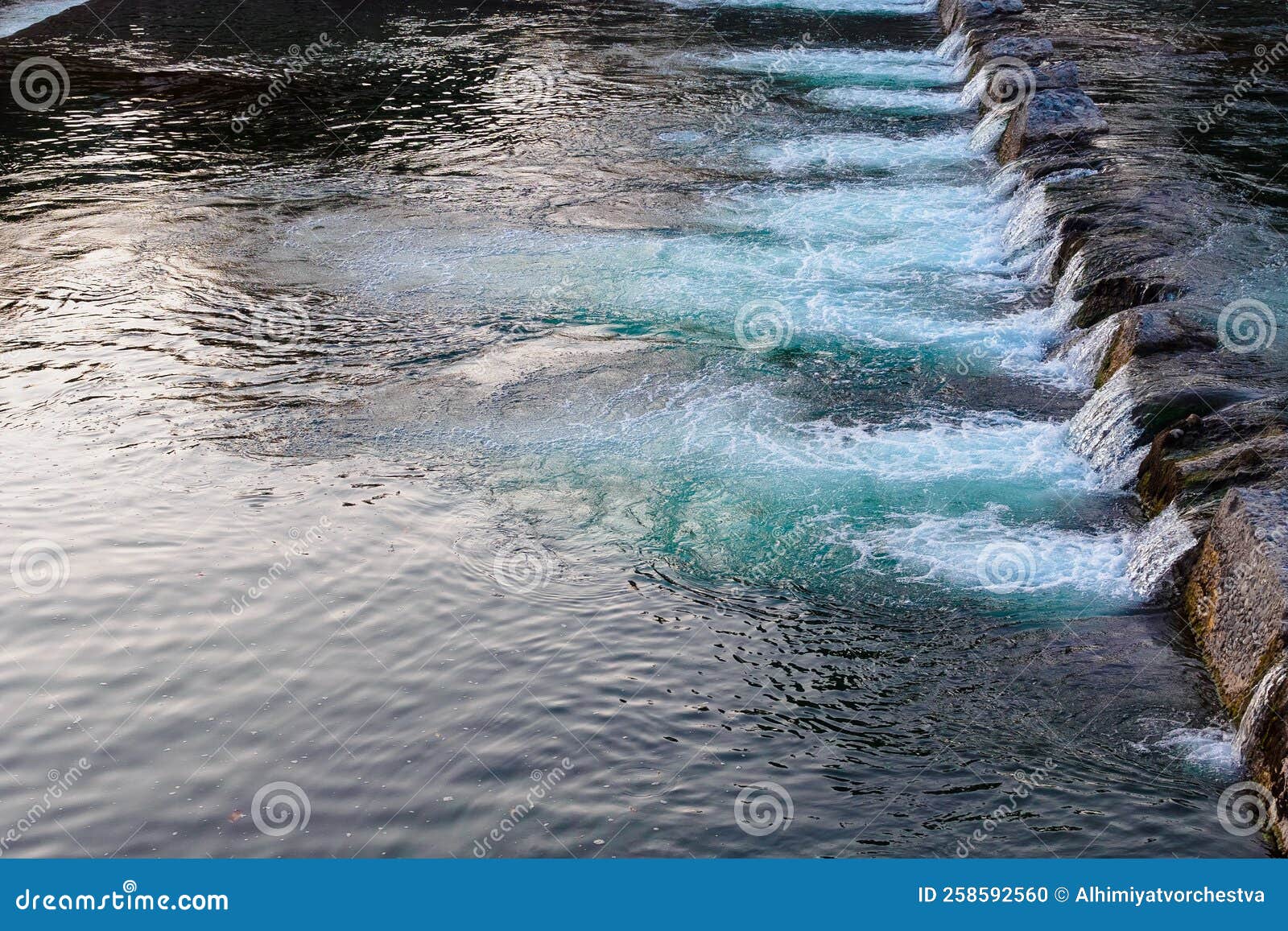 Artificial river rapid stock photo. Image of purity - 258592560