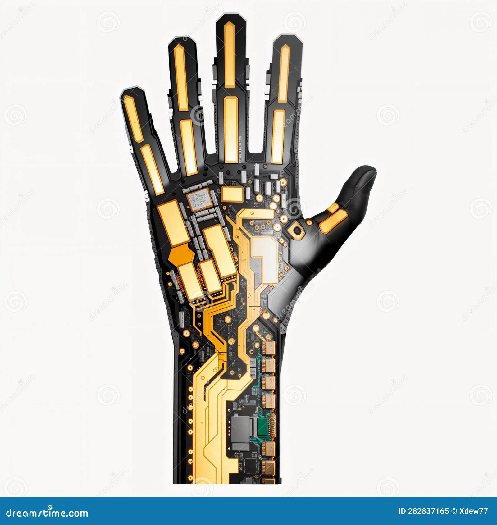 Artificial and Robotic Palm of Hand Stock Illustration - Illustration ...