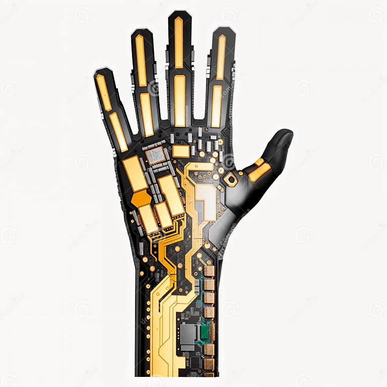 Artificial and Robotic Palm of Hand Stock Illustration - Illustration ...