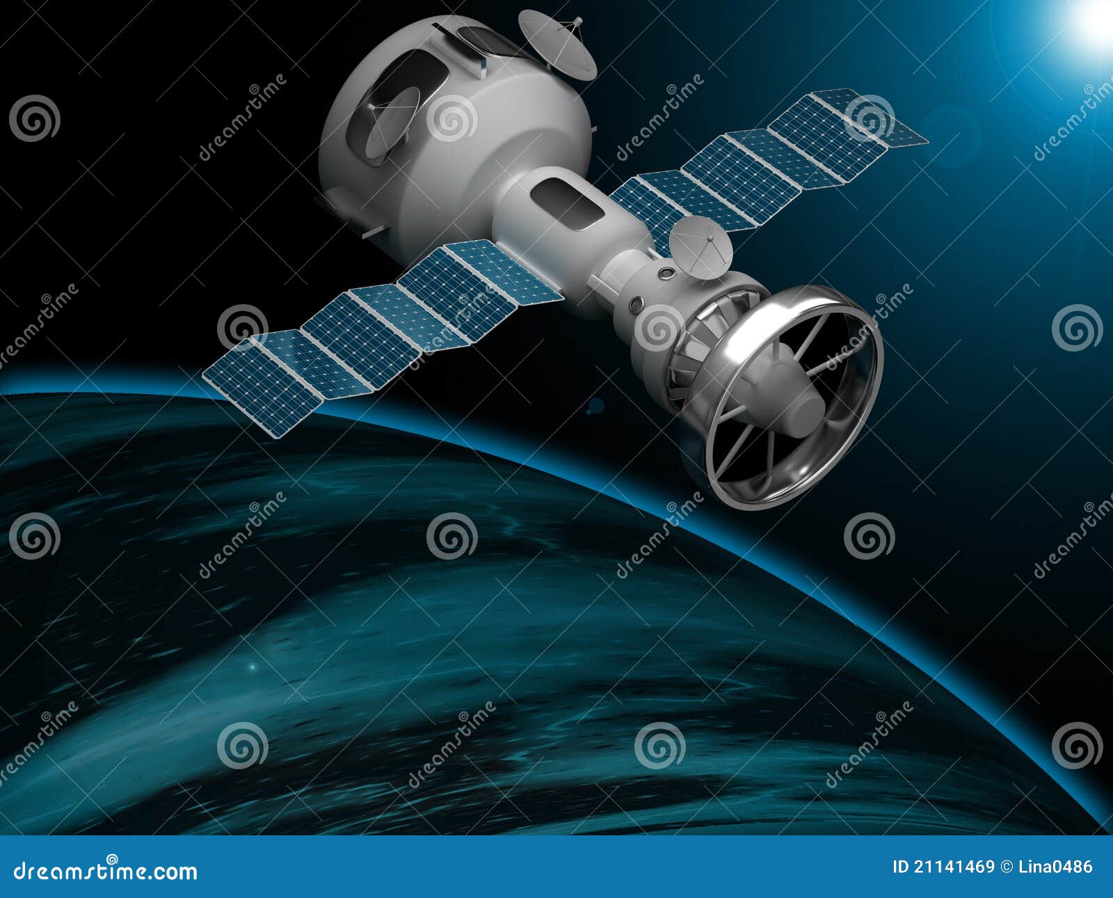 Artificial satellite stock illustration. Illustration of strange - 21141469