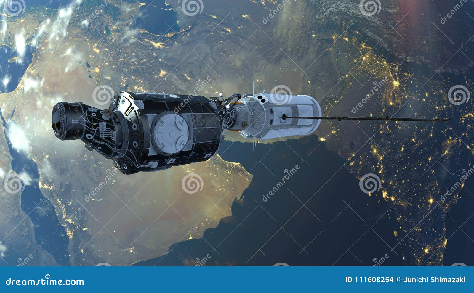 Artificial satellite stock illustration. Illustration of heavenly ...