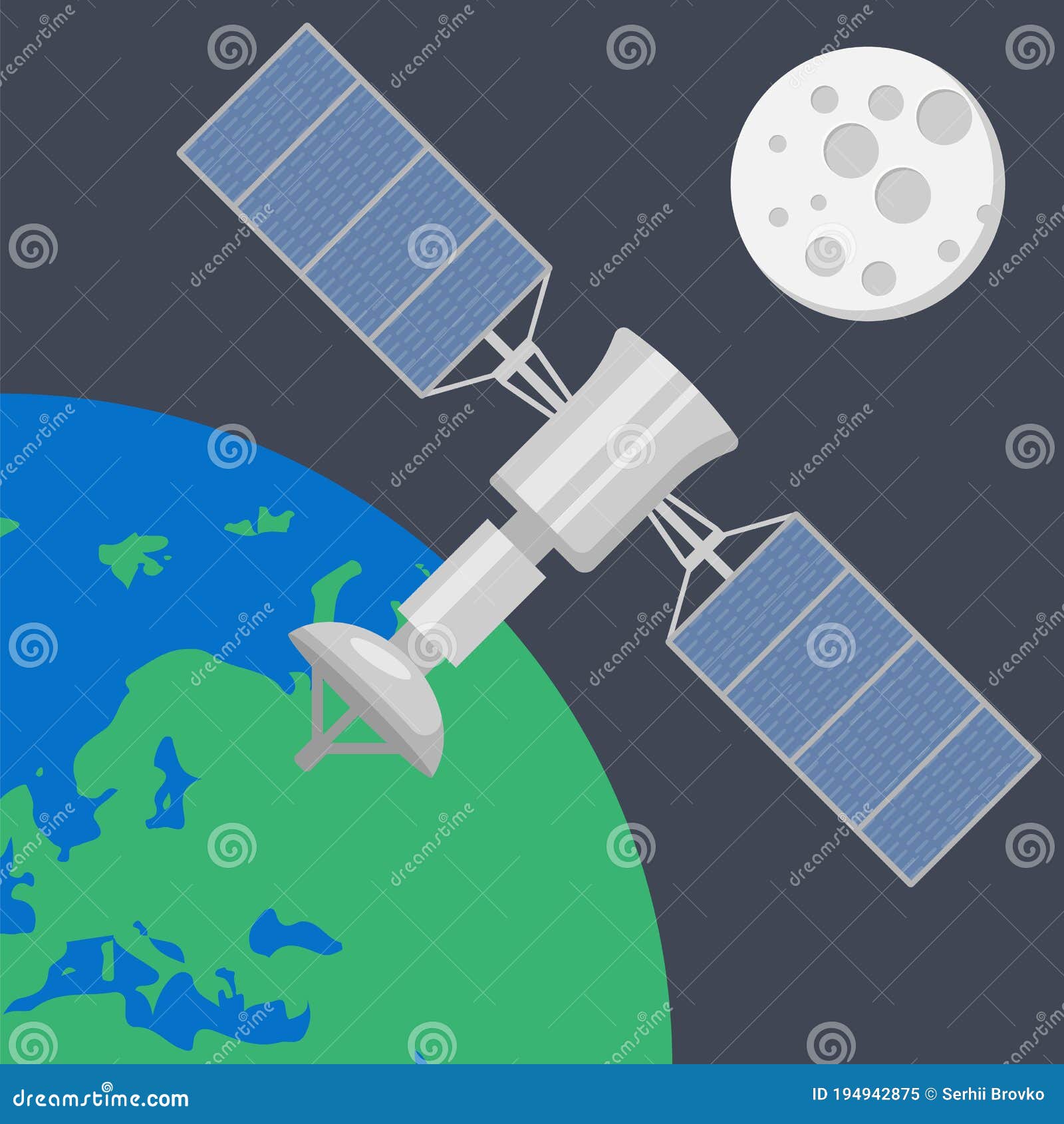 Artificial Satellite Orbiting the Planet Earth in Outer Spaceisolated ...