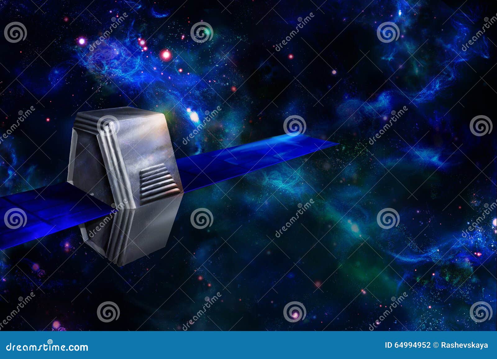 Artificial Satellite On Orbit In Outer Space, Cosmos. Cosmic Technology ...