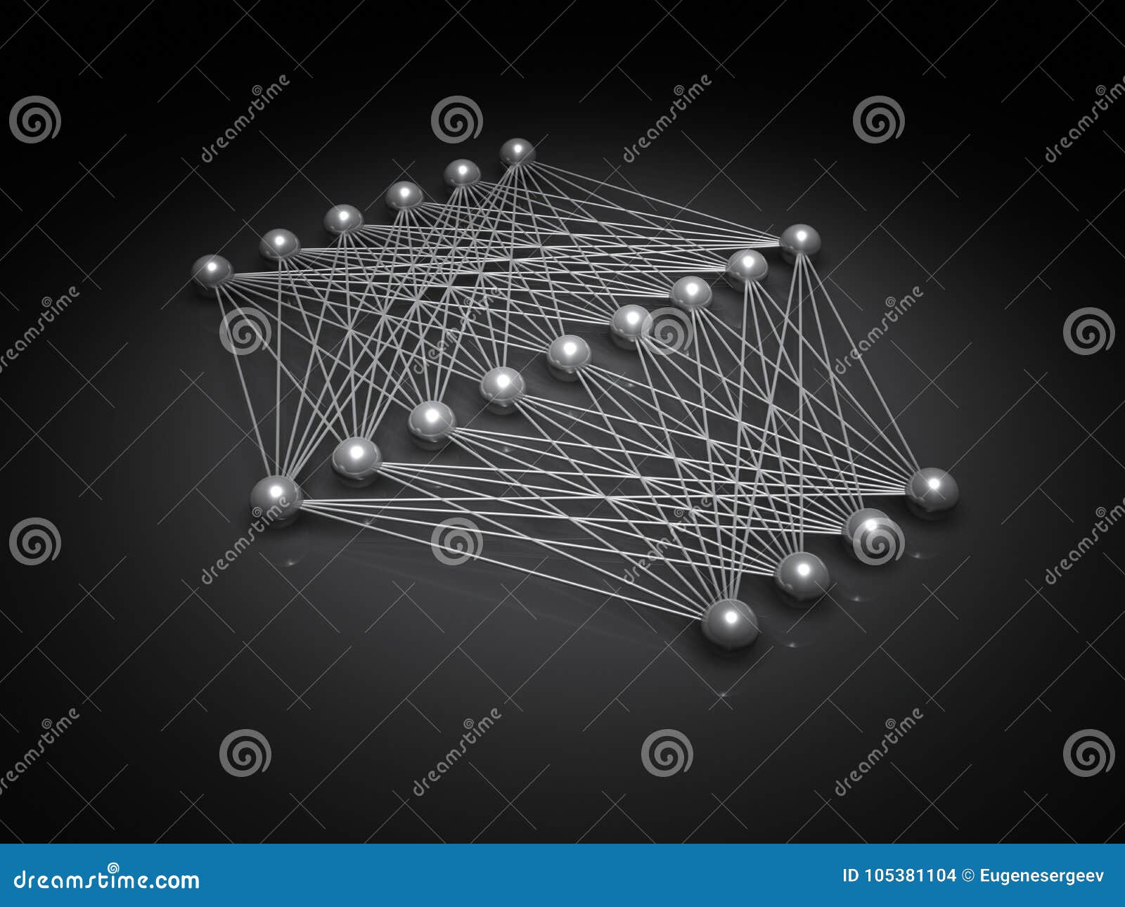 Artificial Neural Network Structure in Dark Stock Illustration ...