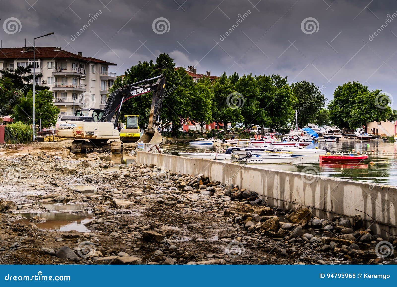 Artificial Shoreline Construction Editorial Stock Photo - Image of ...