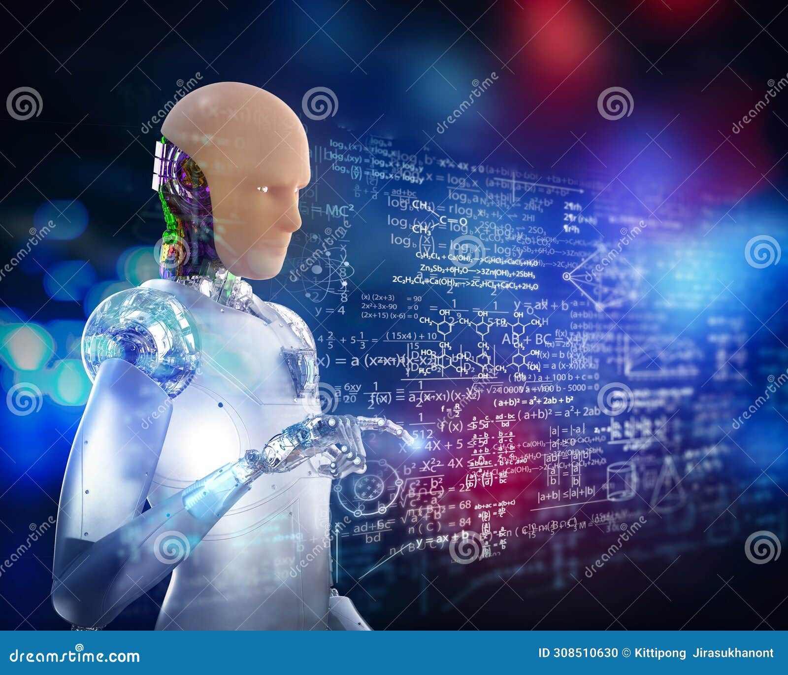 Artificial Skin or Human-like Skin Ai Robot with Digital Graphic ...