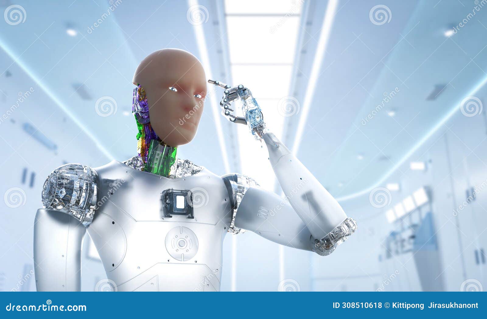 Artificial Skin or Human-like Skin Ai Robot in Factory Stock ...