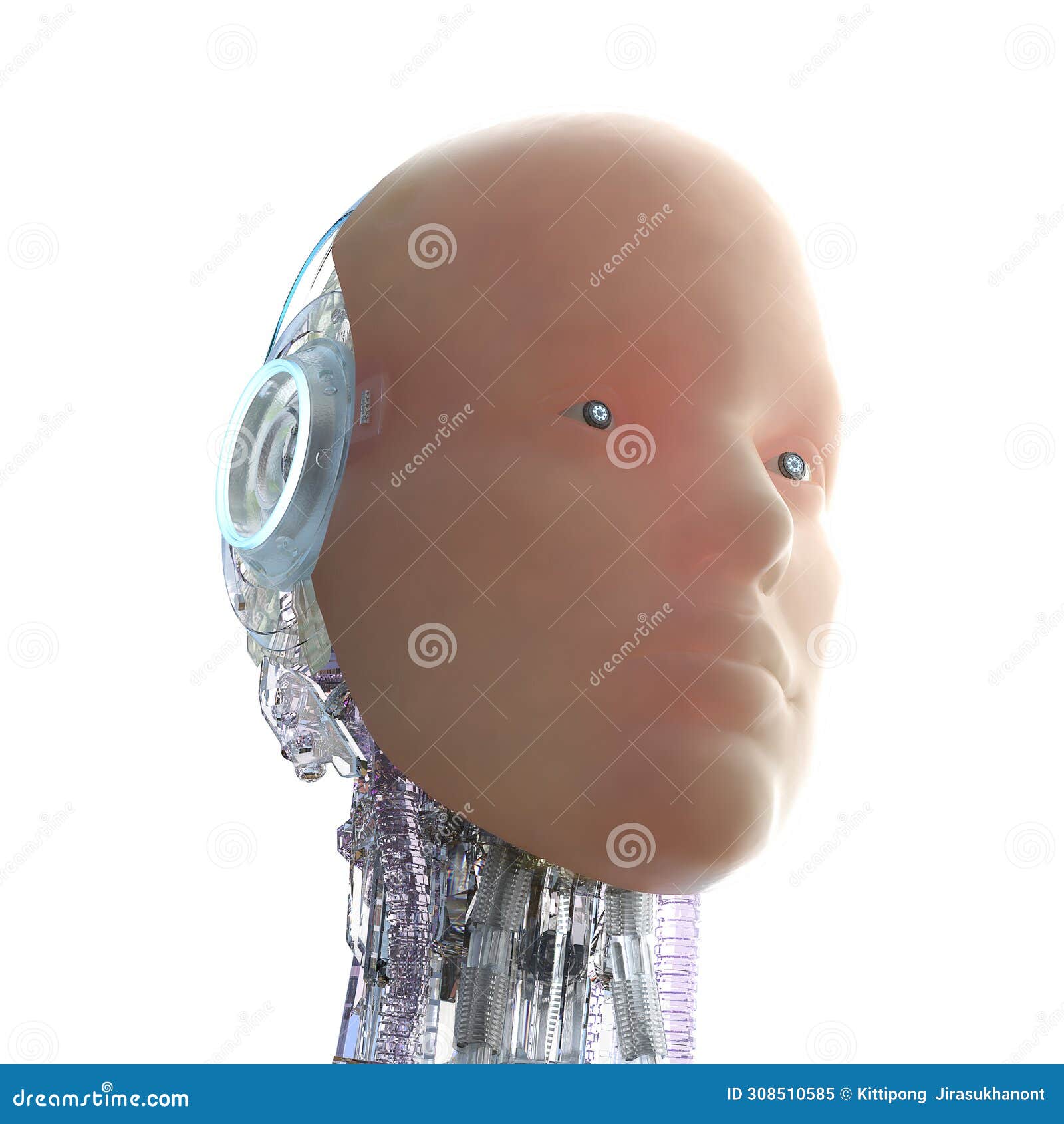 Artificial Skin or Human-like Skin Robot Isolated on White Stock ...