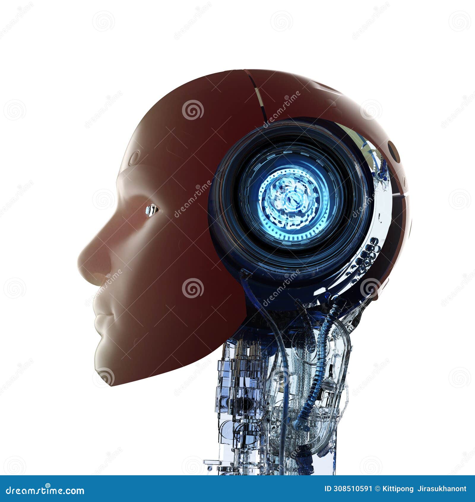 Artificial Skin or Human-like Skin Robot Isolated on White Stock ...